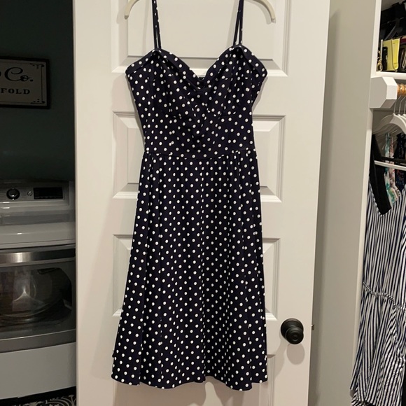 Stop Staring | Dresses | Stop Staring Blue And White Polka Dot Dress ...